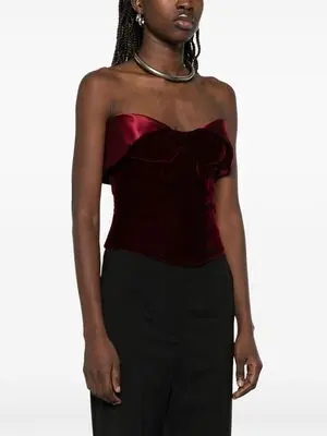 MUGLER Velvet Corset Top