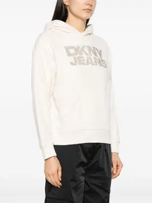 Dkny Rhinestone-logo Hoodie