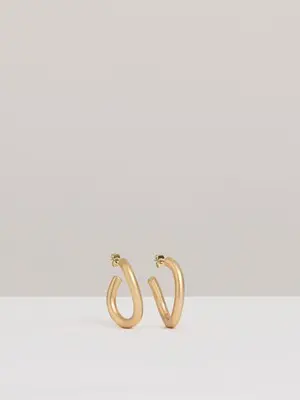 REISS Freya Wave Hoop Earrings - Gold