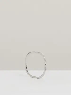 REISS Myles Hinged Crystal Cuff - Silver