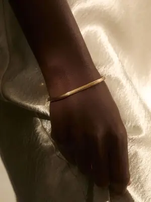 REISS Claudia Contour Hinged Cuff - Gold