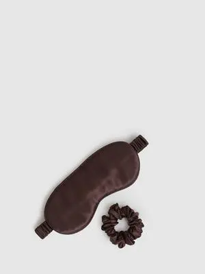 REISS Ellen Silk Eye Mask And Scrunchie Set