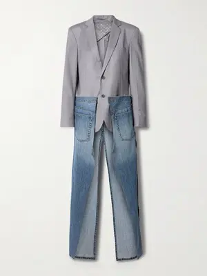 BETTTER Denicoat Convertible Wool-blend And Denim Coat - Gray
