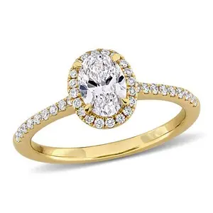 JULIANNA B. 1 Ctw Lab-grown Diamond Oval Halo 14k Gold Ring - Yellow Gold