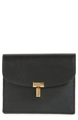 TOTEME T-lock Leather Card Holder - Black