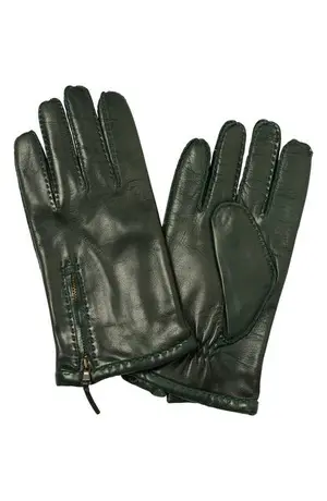 PAULA ROWAN Richard E Leather Gloves - Green