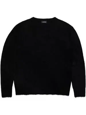 MAINLESS Crew-neck Long-sleeve Sweater - Black