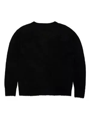 MAINLESS Crew-neck Long-sleeve Sweater - Black