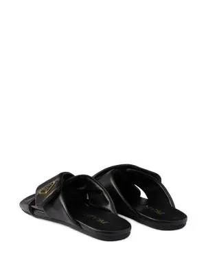 Prada Padded Nappa Leather Slides - Black