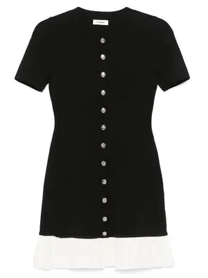 Sandro Pleated Mini Dress - Black