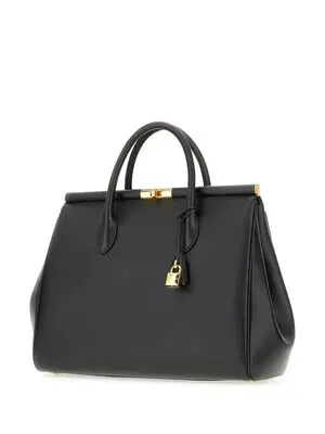 Dolce & Gabbana Marlene Xl Handbag In Palmellato Calfskin - Black