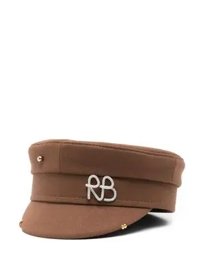 Ruslan Baginskiy Logo Appliqué Bakerboy Hat - Brown