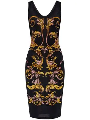 Versace Barocco Midi Dress - Black