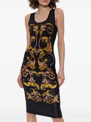 Versace Barocco Midi Dress - Black