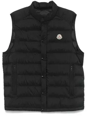 Moncler Quilted Logo-patch Gilet - Black