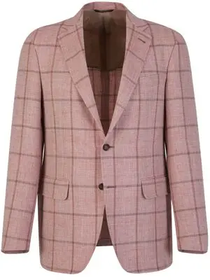Canali Checked Blazer - Pink