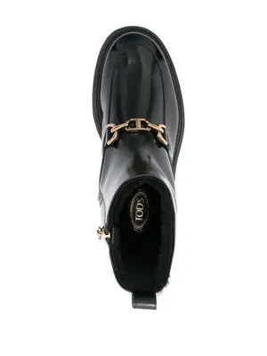 TOD'S Logo-plaque Ankle Boots - Black