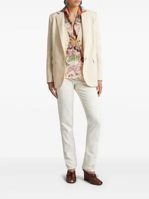 Etro Pegaso Button Blazer - Neutrals
