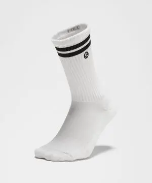 Lululemon Daily Essential Crew Socks 3 Pack - White/black