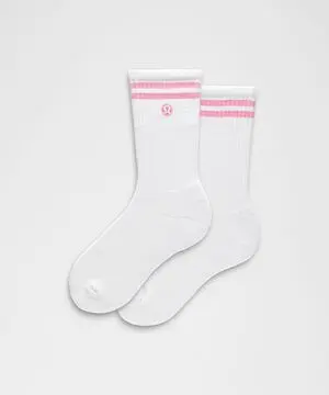 Lululemon Daily Essential Crew Socks - White/candy Cloud