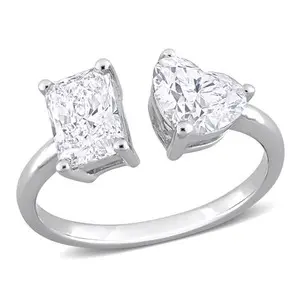 JULIANNA B. 2 Ctw Lab-grown Diamond Two-stone Ring In 14k - White Gold