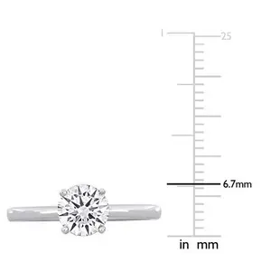 JULIANNA B. 1 Ctw Lab-grown Diamond Solitaire Ring In 14k Gold - White Gold