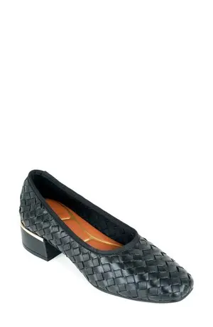 KENNETH COLE Birdie Woven Leather Pump - Black Woven Leather