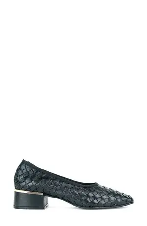 KENNETH COLE Birdie Woven Leather Pump - Black Woven Leather