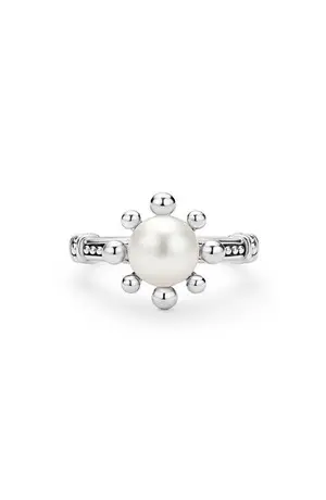 Lagos 18k Luna Fleur Pearl Ring