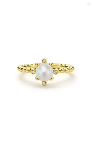 Lagos 18k Luna Fleur Pearl Ring - Gold
