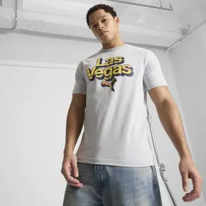 PUMA Las Vegas Pattern Graphic T-shirt - Flat Light Gray