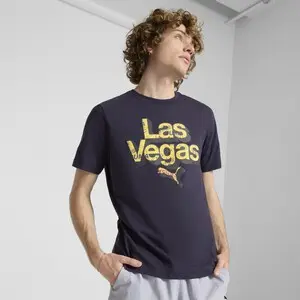 PUMA Las Vegas Pattern Graphic T-shirt New Navy