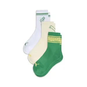 PUMA Half-Terry Low Cut Socks - Set Of 3 Green,yellow