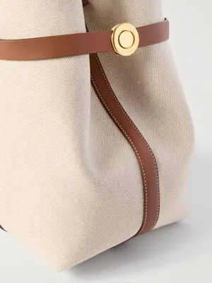 Loro Piana Ghiera Large Leather-trimmed Canvas Tote - Ecru