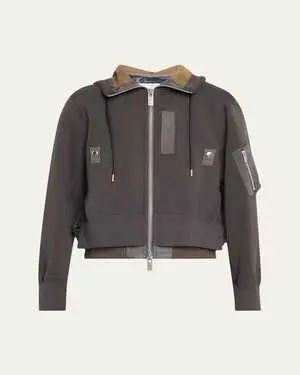 Sacai Hybrid Zip-up Hooded Jacket