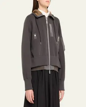 Sacai Hybrid Zip-up Hooded Jacket