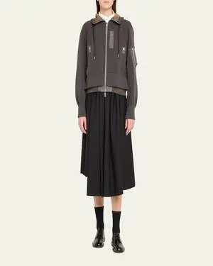 Sacai Hybrid Zip-up Hooded Jacket