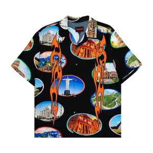 PLEASURES 7 Wonder" Printed Camp Shirt