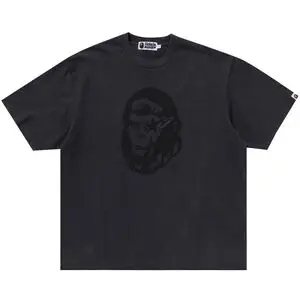 A BATHING APE Garment Dyed Relaxed Fit Tee - Black