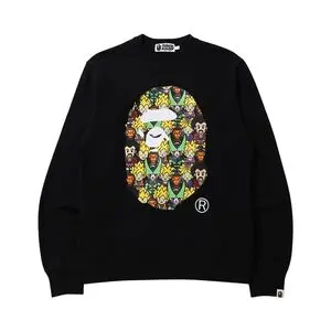 A BATHING APE X Dragon Ball Z Baby Milo Big Ape Head Crewneck - Black