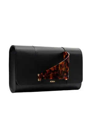 Perrin L'eiffel Clutch - Black/tortoise