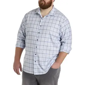 SYNRGY BY DXL Big & Tall Plaid Sport Shirt - Blue