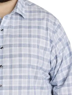 SYNRGY BY DXL Big & Tall Plaid Sport Shirt - Blue