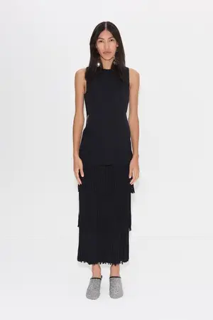 SIMONMILLER Knit Fringe Maxi Skirt - Black