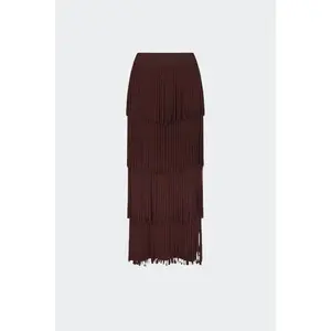 SIMONMILLER Knit Fringe Maxi Skirt - Choco Brown