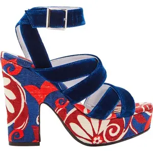 La DoubleJ Medal Wedge Sandals - Moonflower Navy