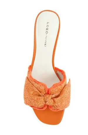 KOKO + PALENKI Samantha Raffia Slide Sandal - Carrot Raffia