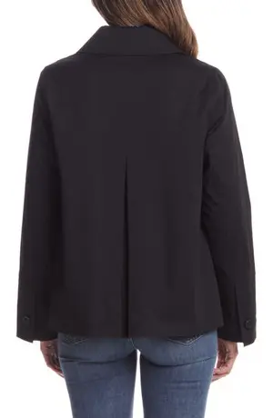 Gallery Button-front Raincoat - Black