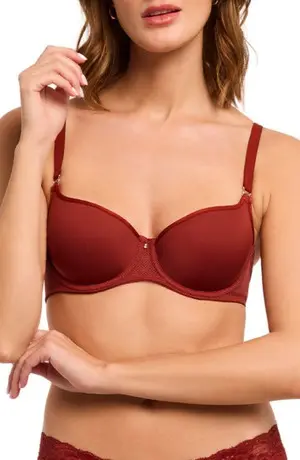 MONTELLE INTIMATES Underwire Spacer Balconette Bra - Chili