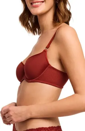 MONTELLE INTIMATES Underwire Spacer Balconette Bra - Chili